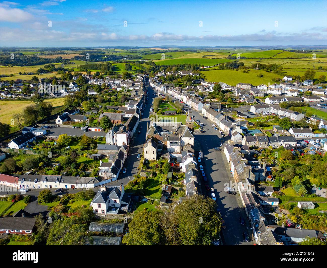 Aerial view from drone of Wigtown inside proposed new Galloway National ...