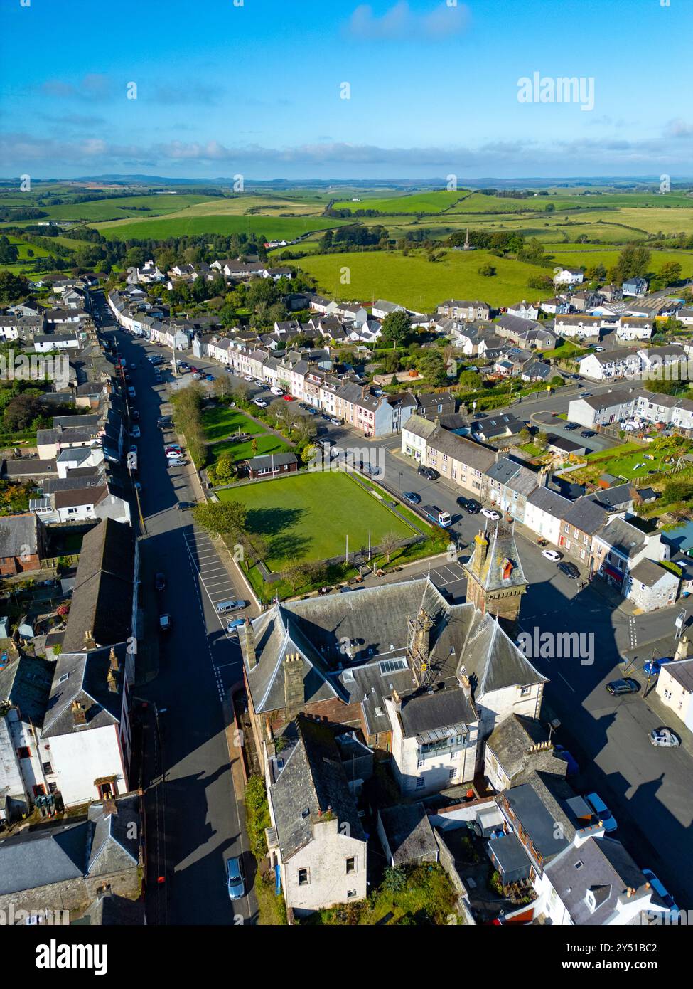 Aerial view from drone of Wigtown inside proposed new Galloway National ...