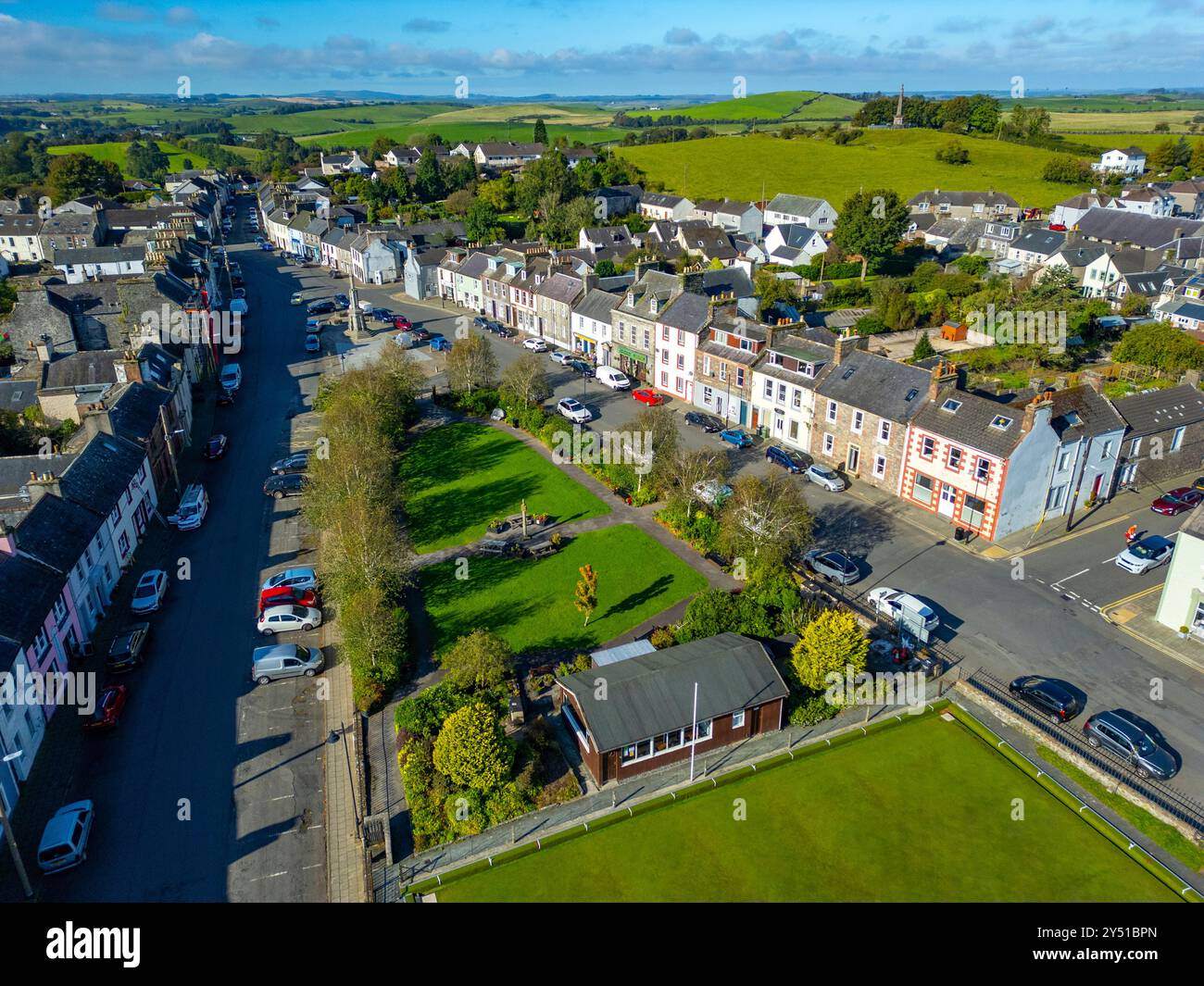 Aerial view from drone of Wigtown inside proposed new Galloway National ...