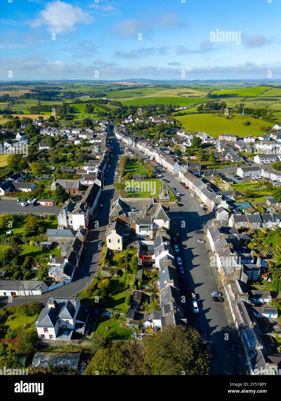 Aerial view from drone of Wigtown inside proposed new Galloway National ...
