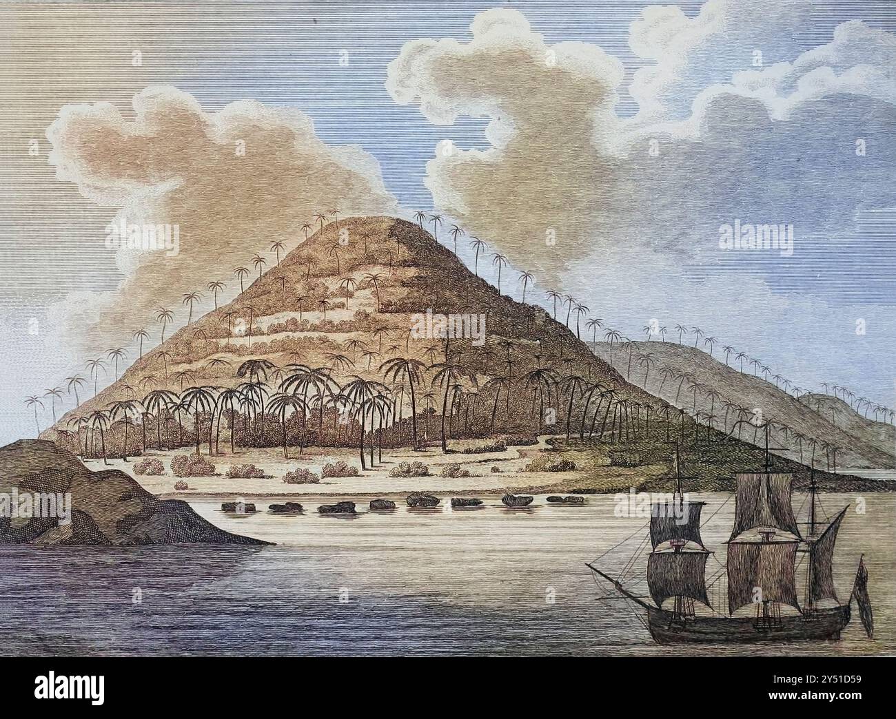 View of the South side of Sapan One of the Ladrone Isles colorized from ...