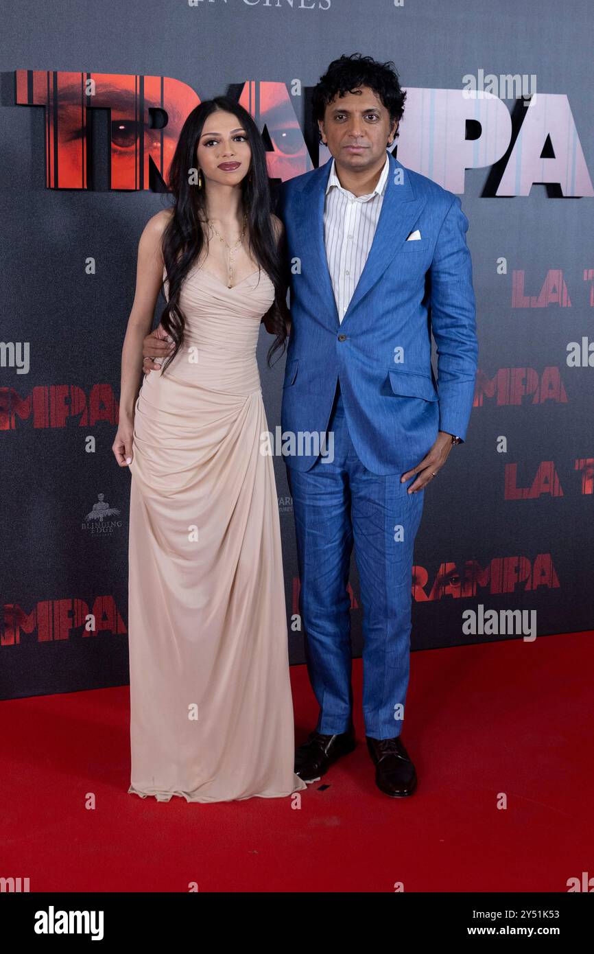 Saleka and M. Night Shyamalan attended 'La Trampa' 'Trap' Photocall at ...
