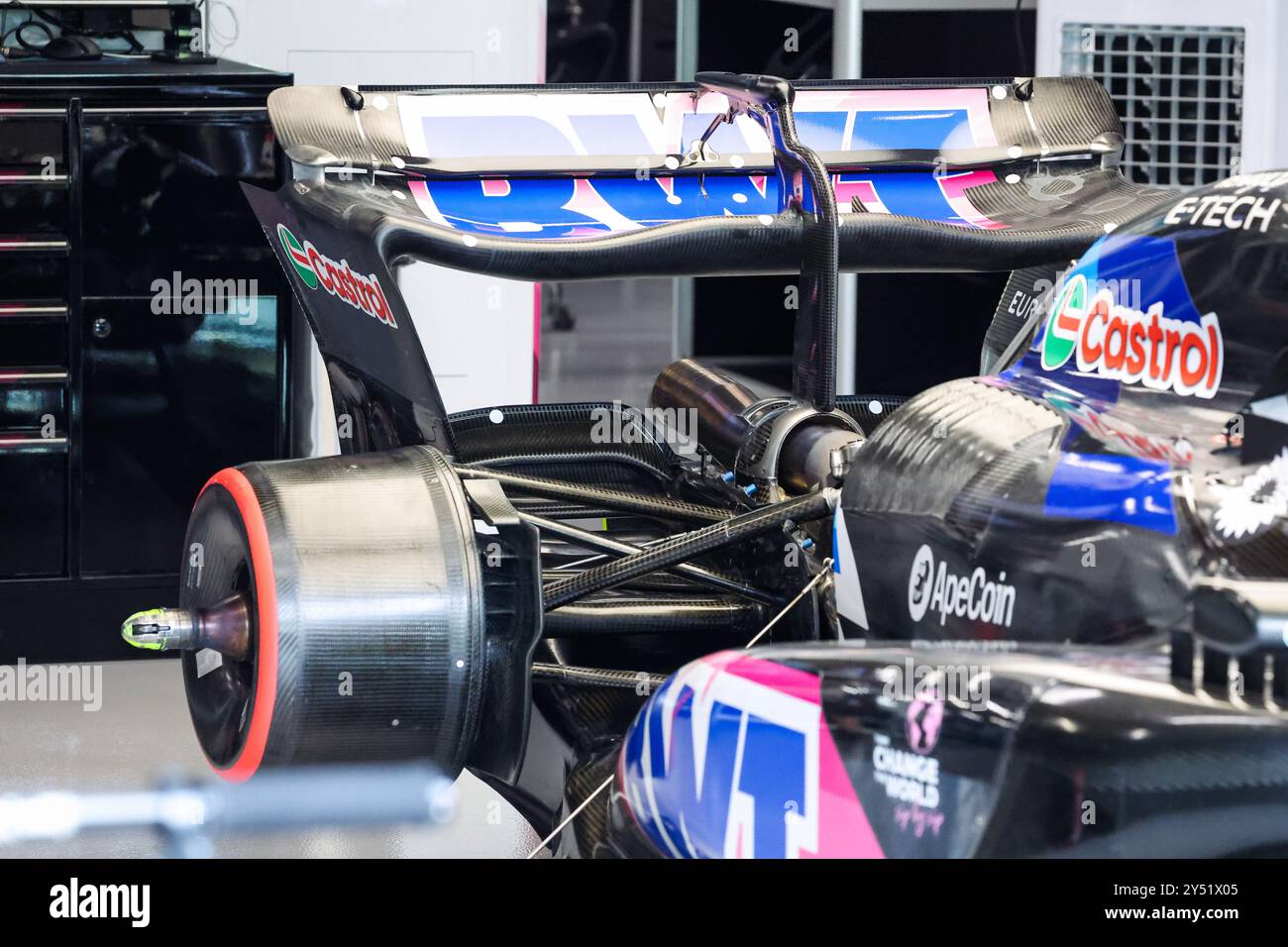 Singapore, 20/09/2024, Singapore, 20/09/2024, Rear wing of the Alpine ...