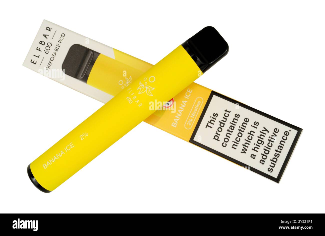 Elfbar 600 banana ice flavour disposable electronic vaping pod Stock ...