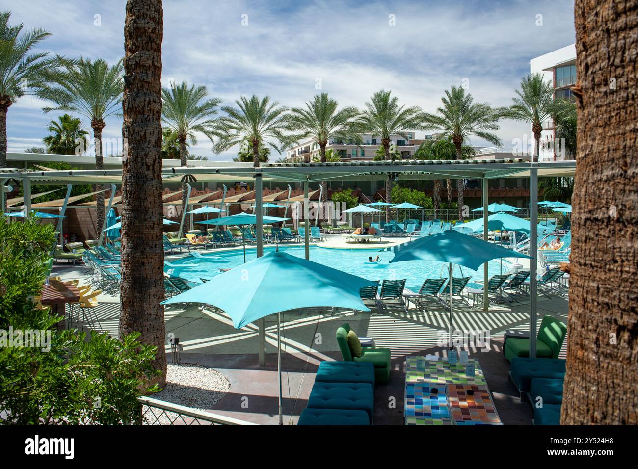 Pool view at the Hotel Valley Ho in Scottsdale Stock Photo - Alamy