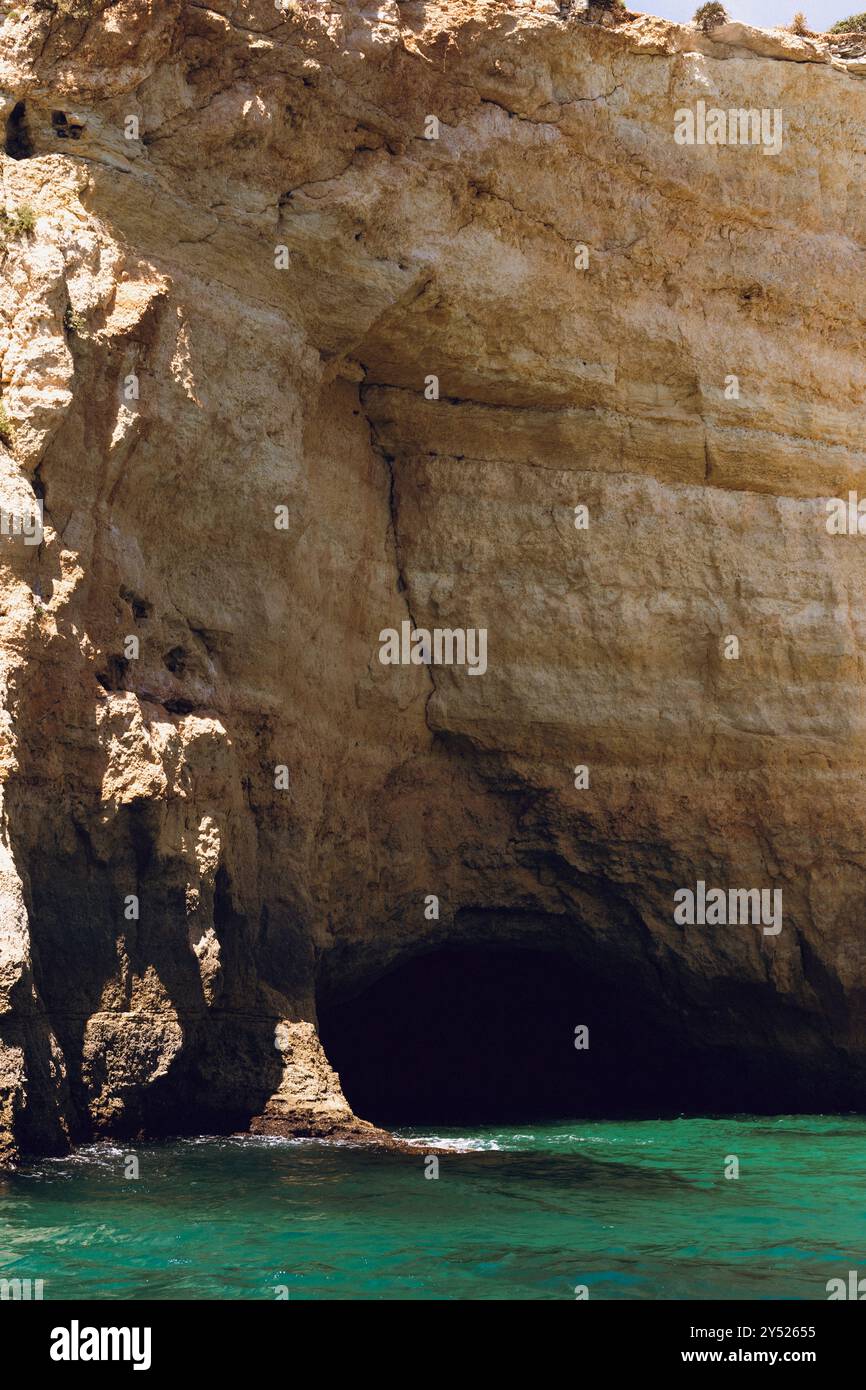 Caves from aerial view and algarve cliffs Stock Photo - Alamy