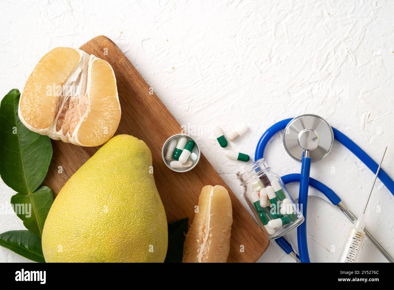 Fresh pomelo fruit with leaf and medicine adverse drug reaction ...