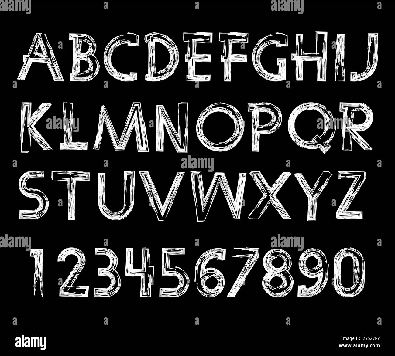 Handwritten calligraphic. Graphic vector alphabet. The black letters ...