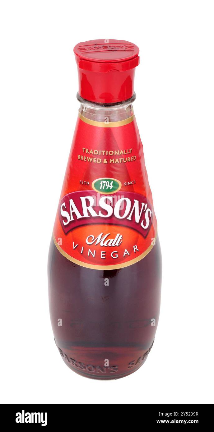 Sarson's traditional brewed and matured malt vinegar in a glass shaker ...