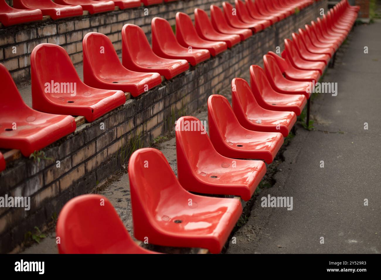 Sports stand. Empty seats in the stadium Stock Photo - Alamy