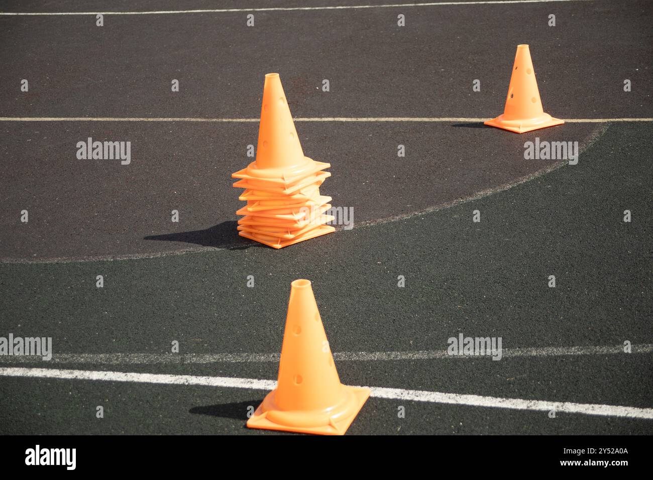 Sports field. Details of the relay race. Sports equipment Stock Photo ...