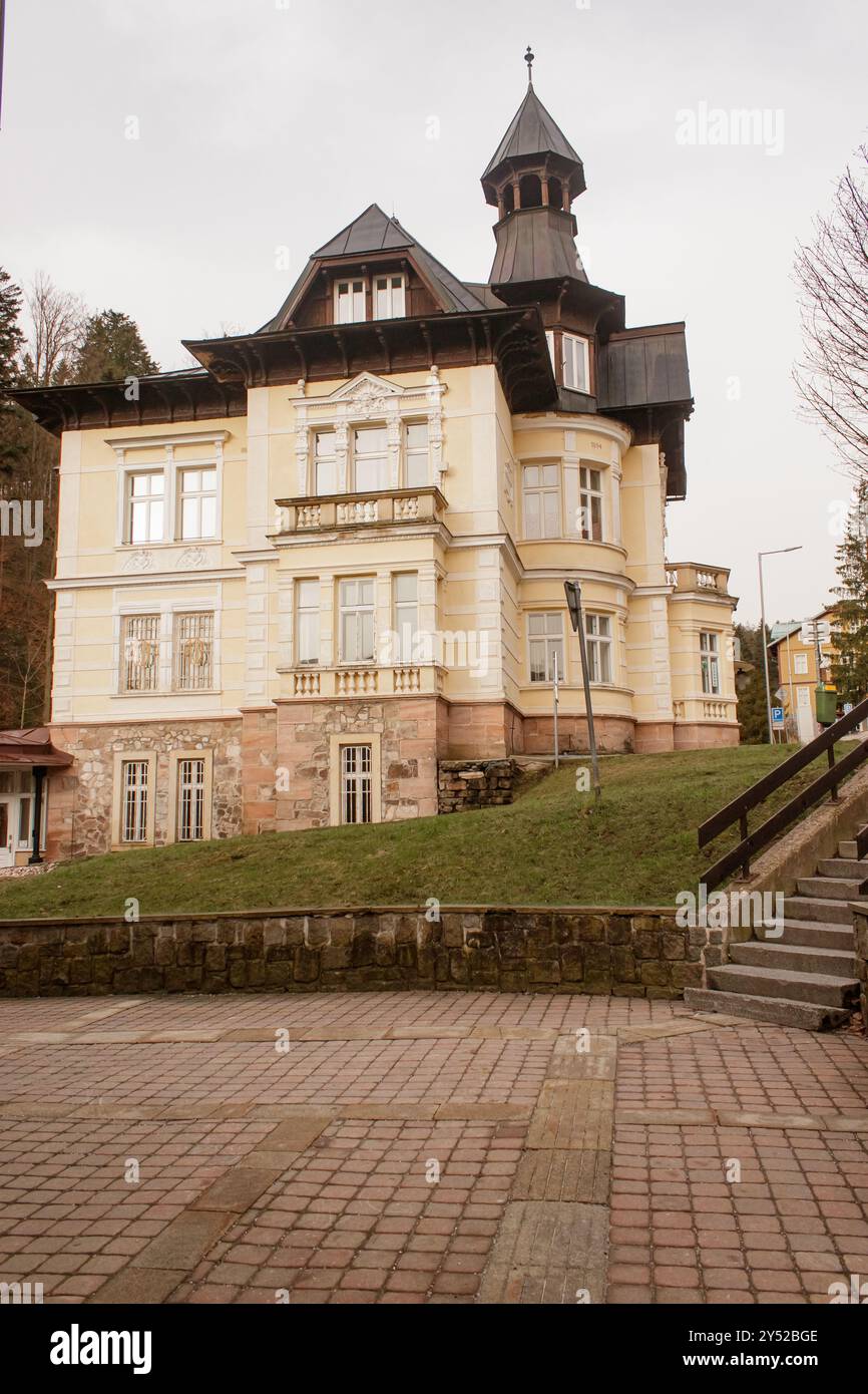 Beautiful old european mansion standing on a hillside Stock Photo - Alamy
