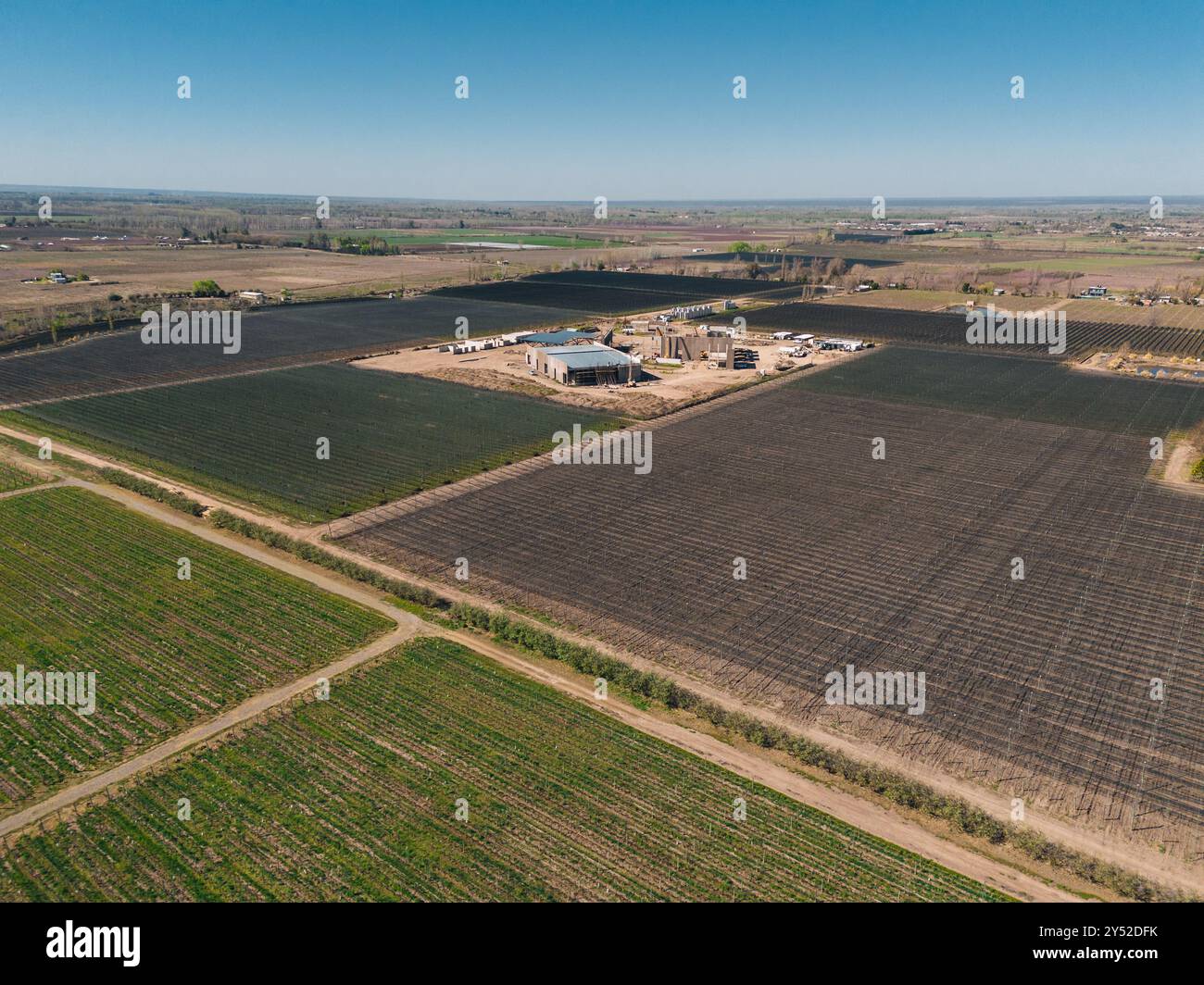 aerial view of winery under construction along with vineyards Stock ...