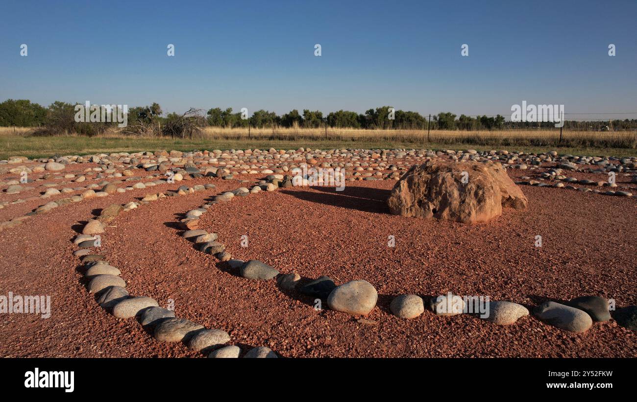 Outdoor Labyrinth circle maze in rocks Stock Photo - Alamy