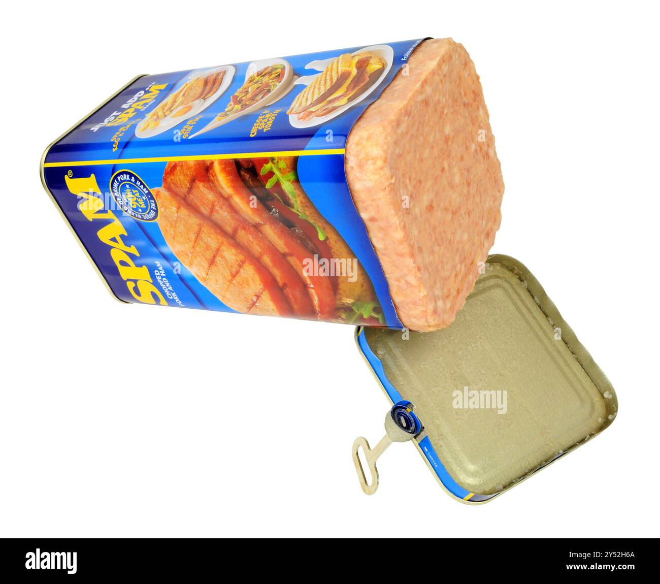 Opened Spam chopped pork and ham catering pack in a 1.81kg tin Stock ...