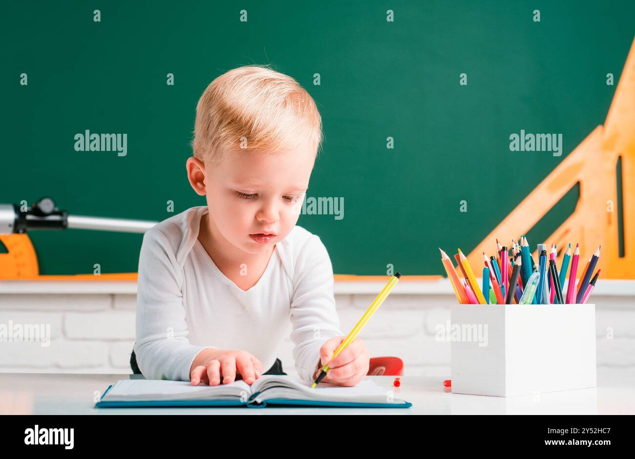 Elementary school. Kids from primary school. Schoolkid or preschooler ...