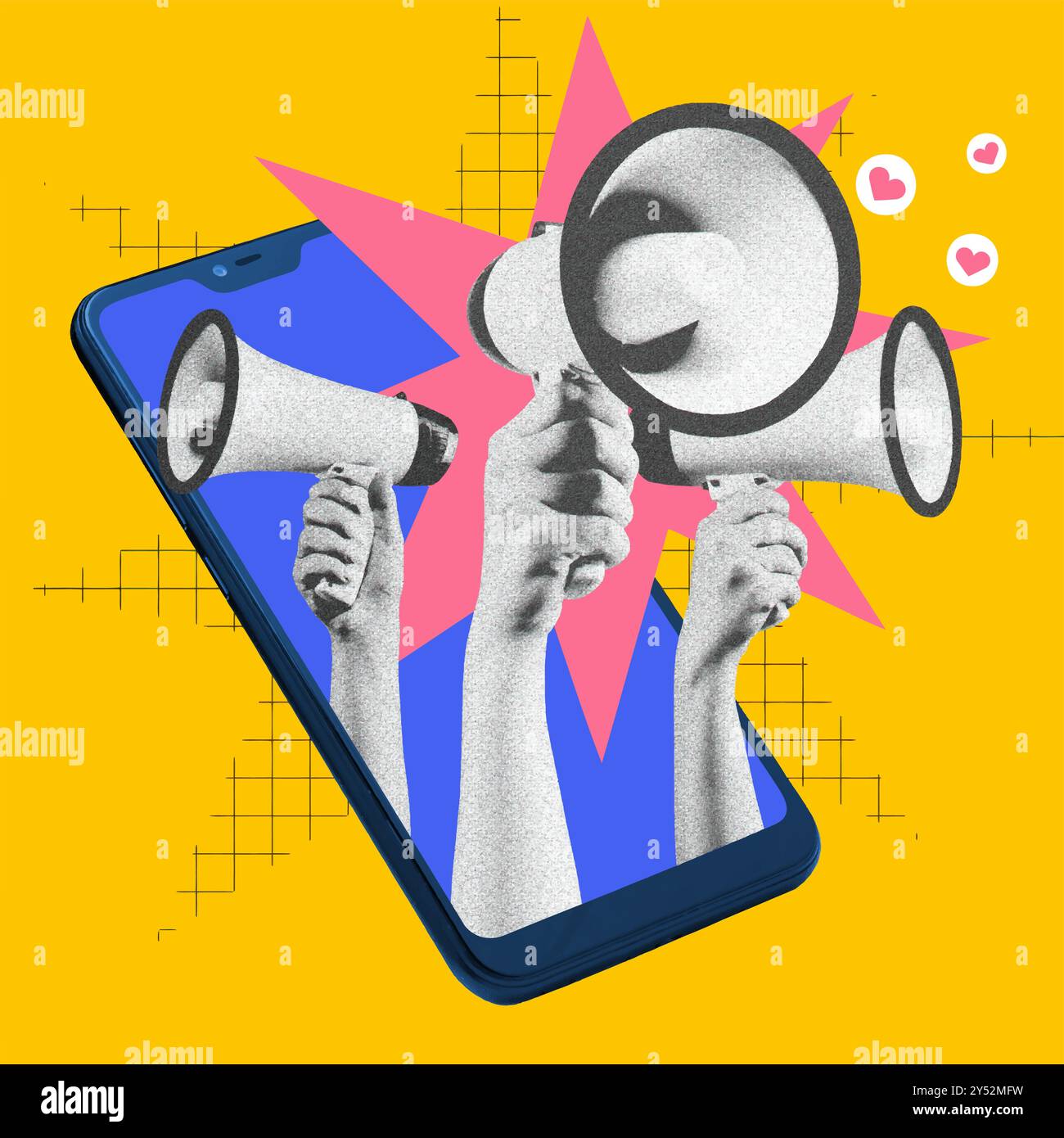 Vector illustration. Use of mobile devices as platform for reaching and ...