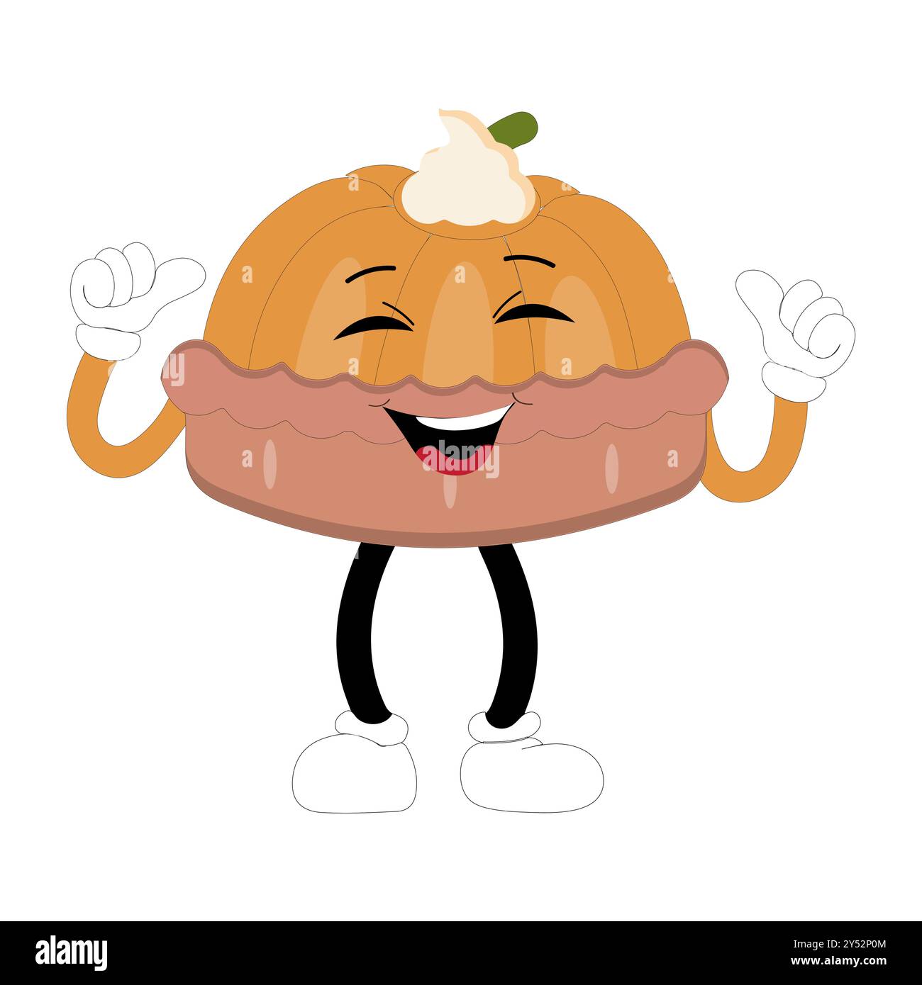 Cute illustration of a pie character in the form of a smiling slice ...