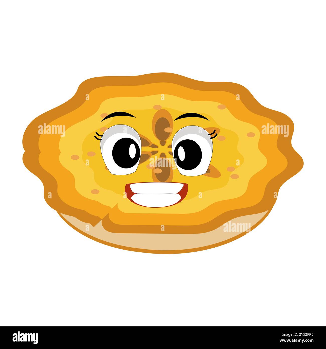 Cute illustration of a pie character in the form of a smiling slice ...