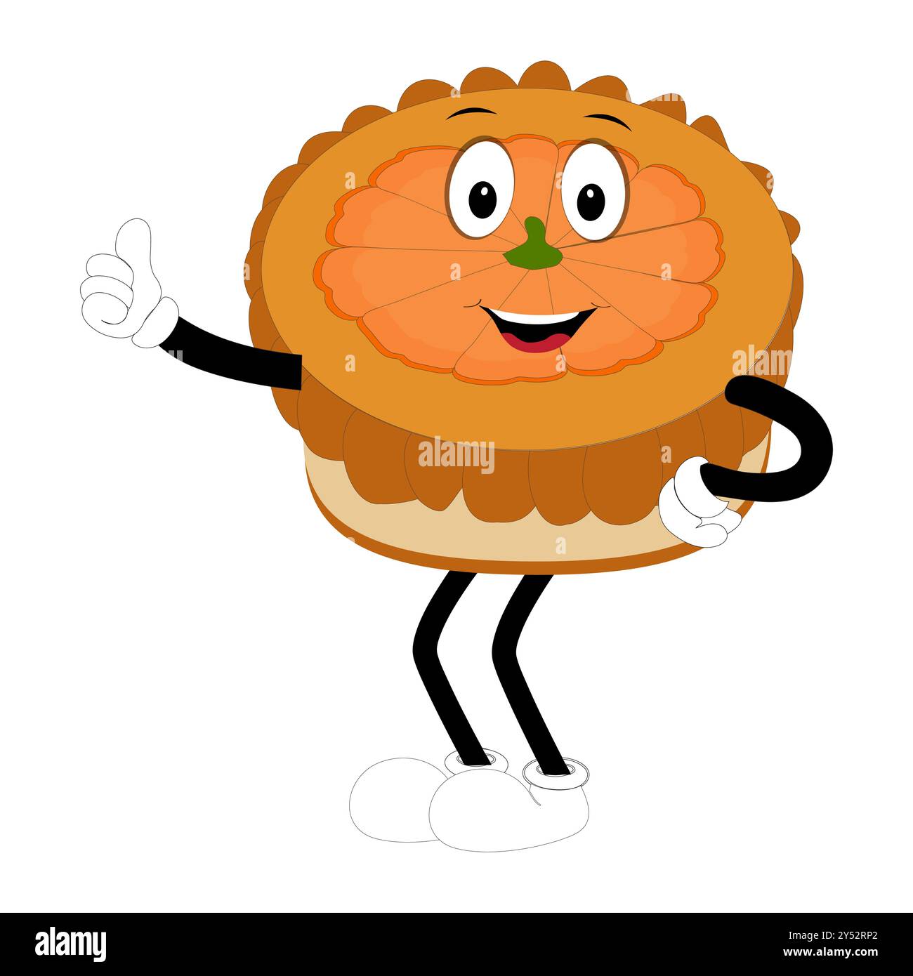 Cute illustration of a pie character in the form of a smiling slice ...