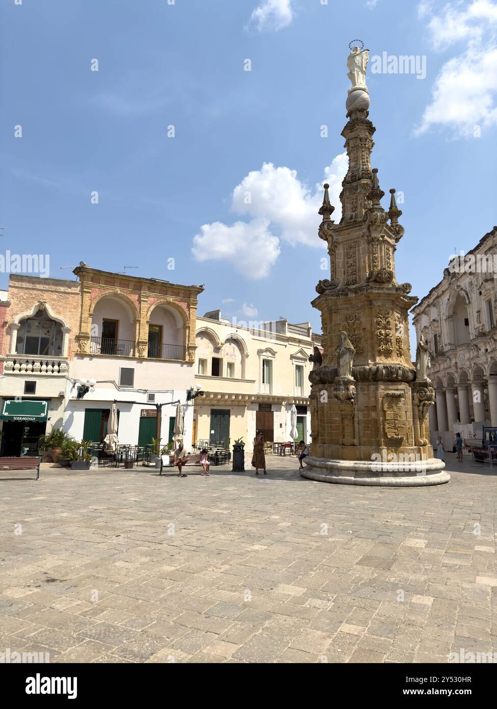 Nardo Apulia Italy. Piazza Salandra Square. 18th century column Stock ...