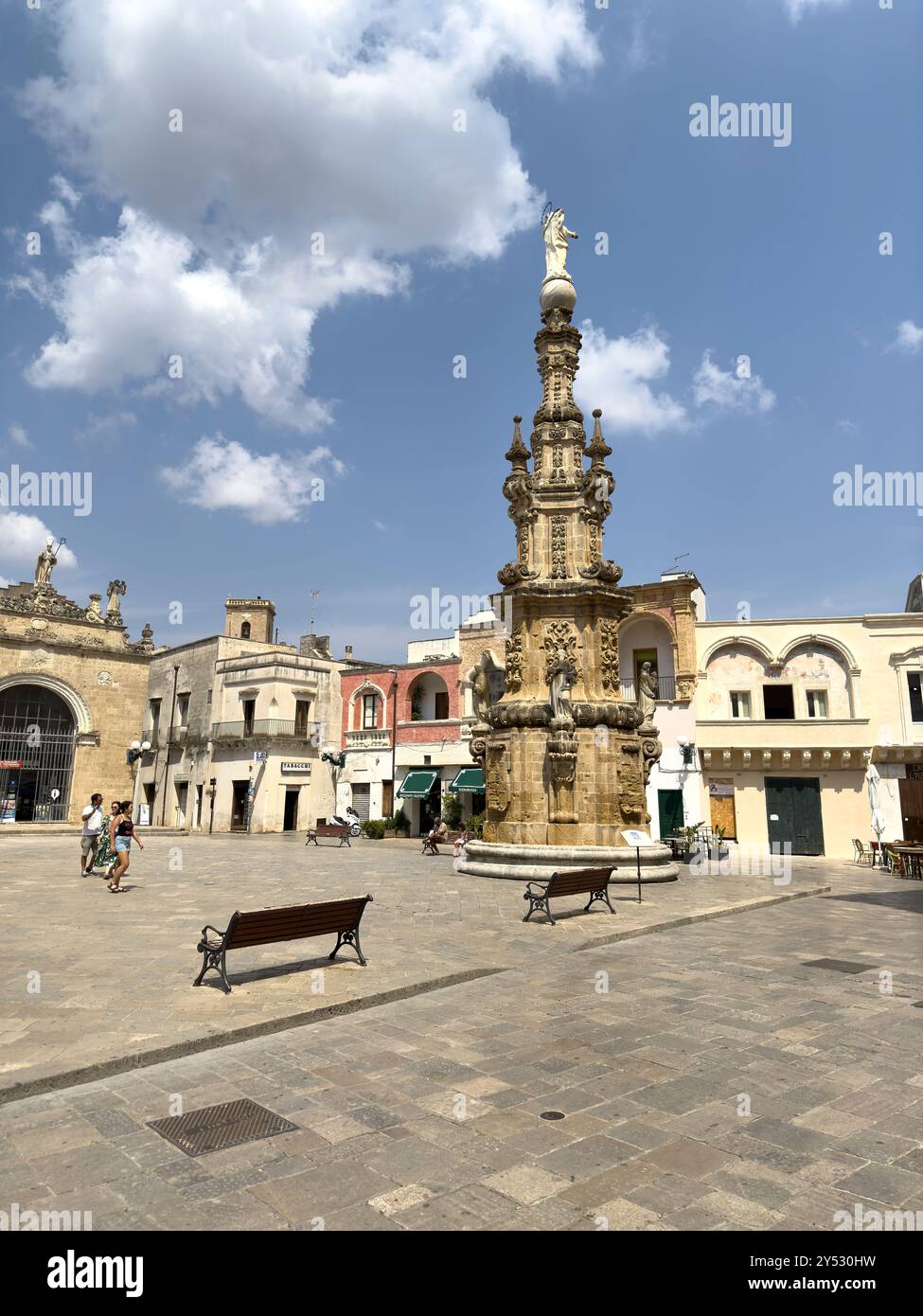 Nardo Apulia Italy. Piazza Salandra Square. 18th century column Stock ...