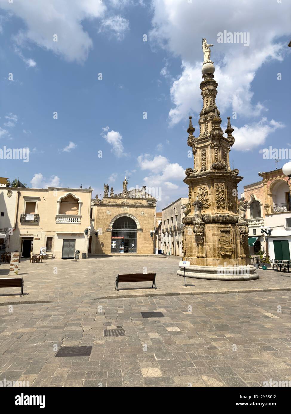Nardo Apulia Italy. Piazza Salandra Square. 18th century column Stock ...