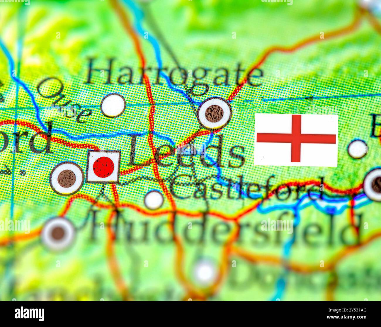 leeds on the map Stock Photo - Alamy
