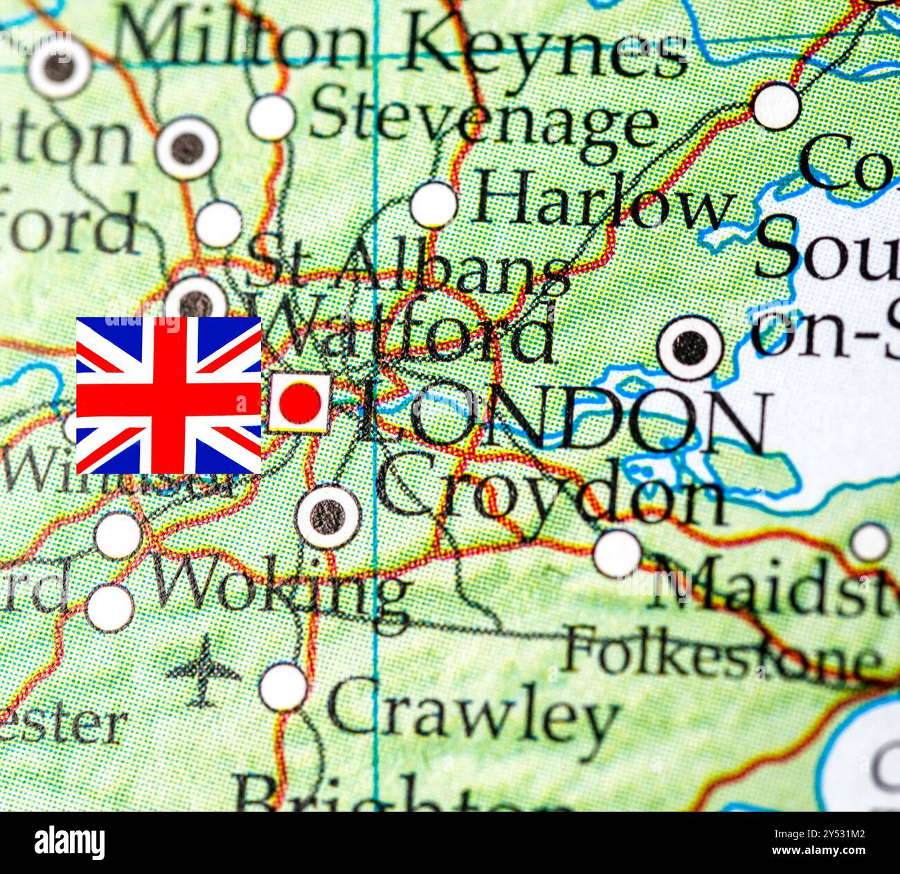 London on the map Stock Photo - Alamy