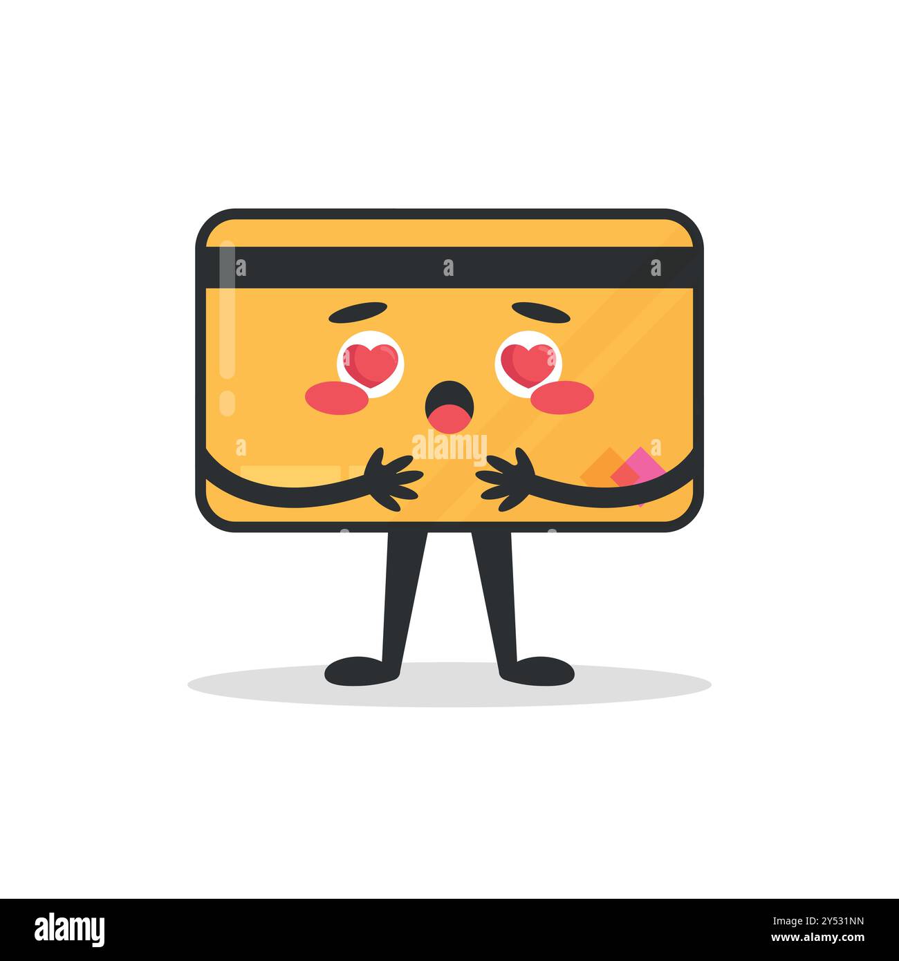 Cute cartoon credit card character in love. Love credit card. Vector ...