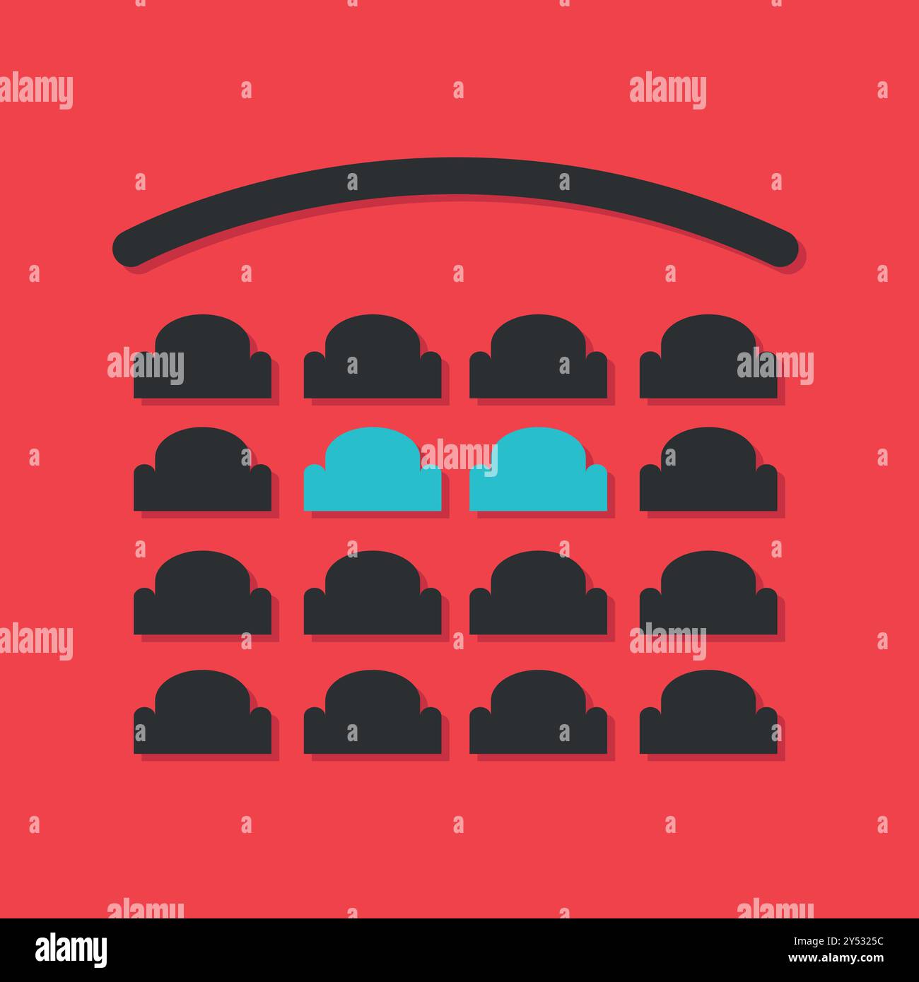 Cinema movie theater reservation icon. Cinema seats booking online. Vector illustration Stock ...