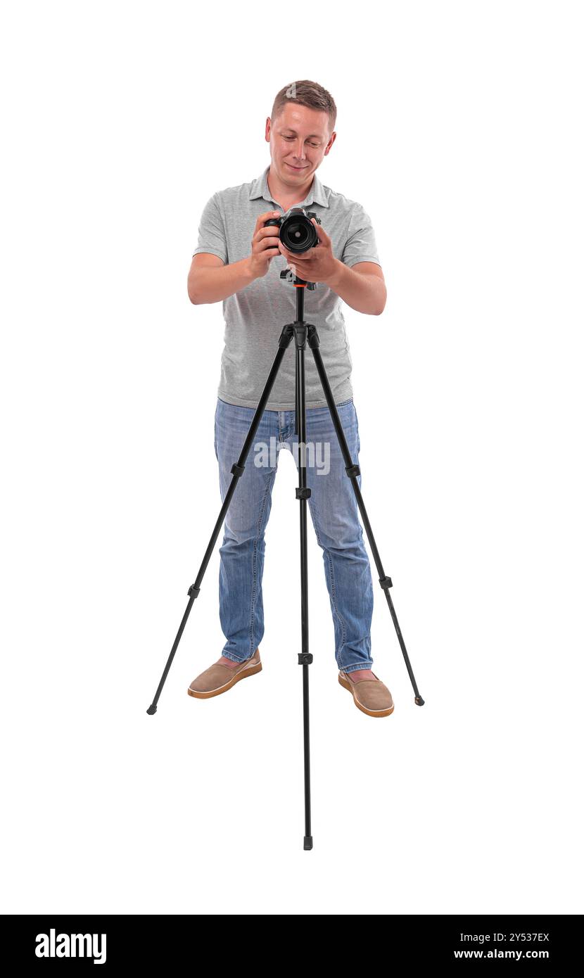 Professional photographer male taking photograph Cut Out Stock Images ...