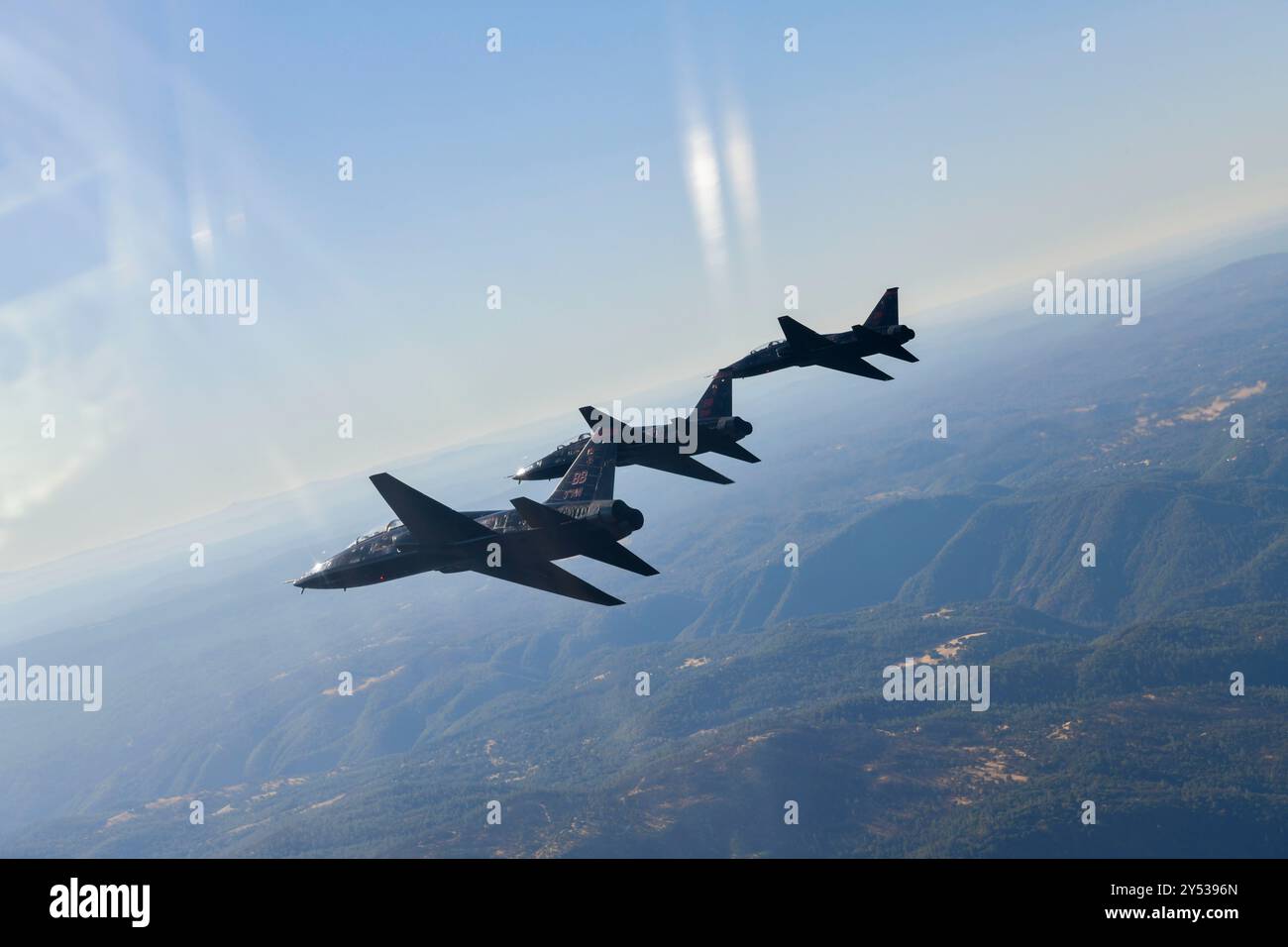 U.S. Air Force 1st Reconnaissance Squadron T-38 Talons perform a ...