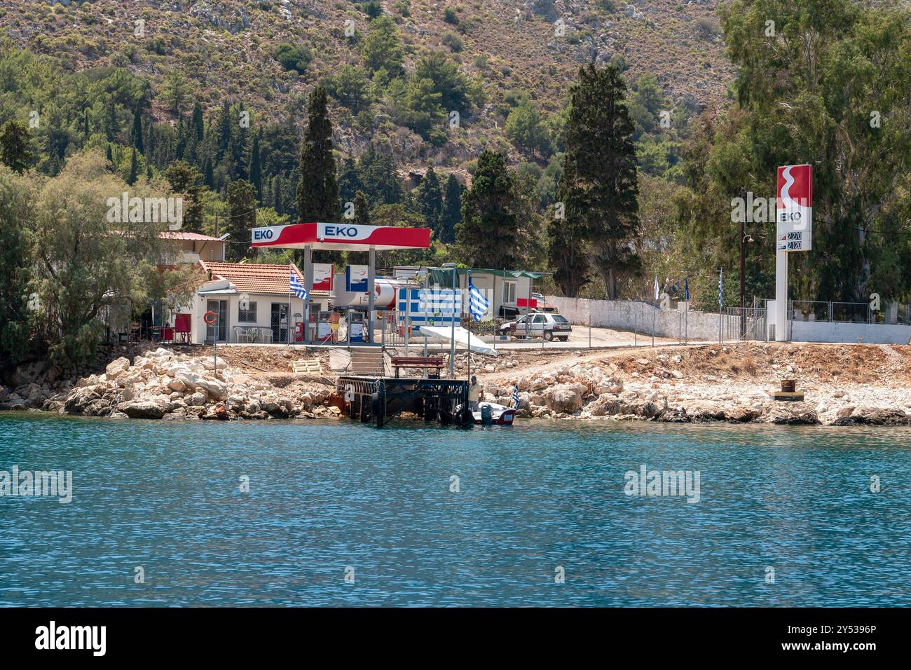 Kastellorizo island, Dodekanisos, Greece - August 6, 2024: Closeup view ...