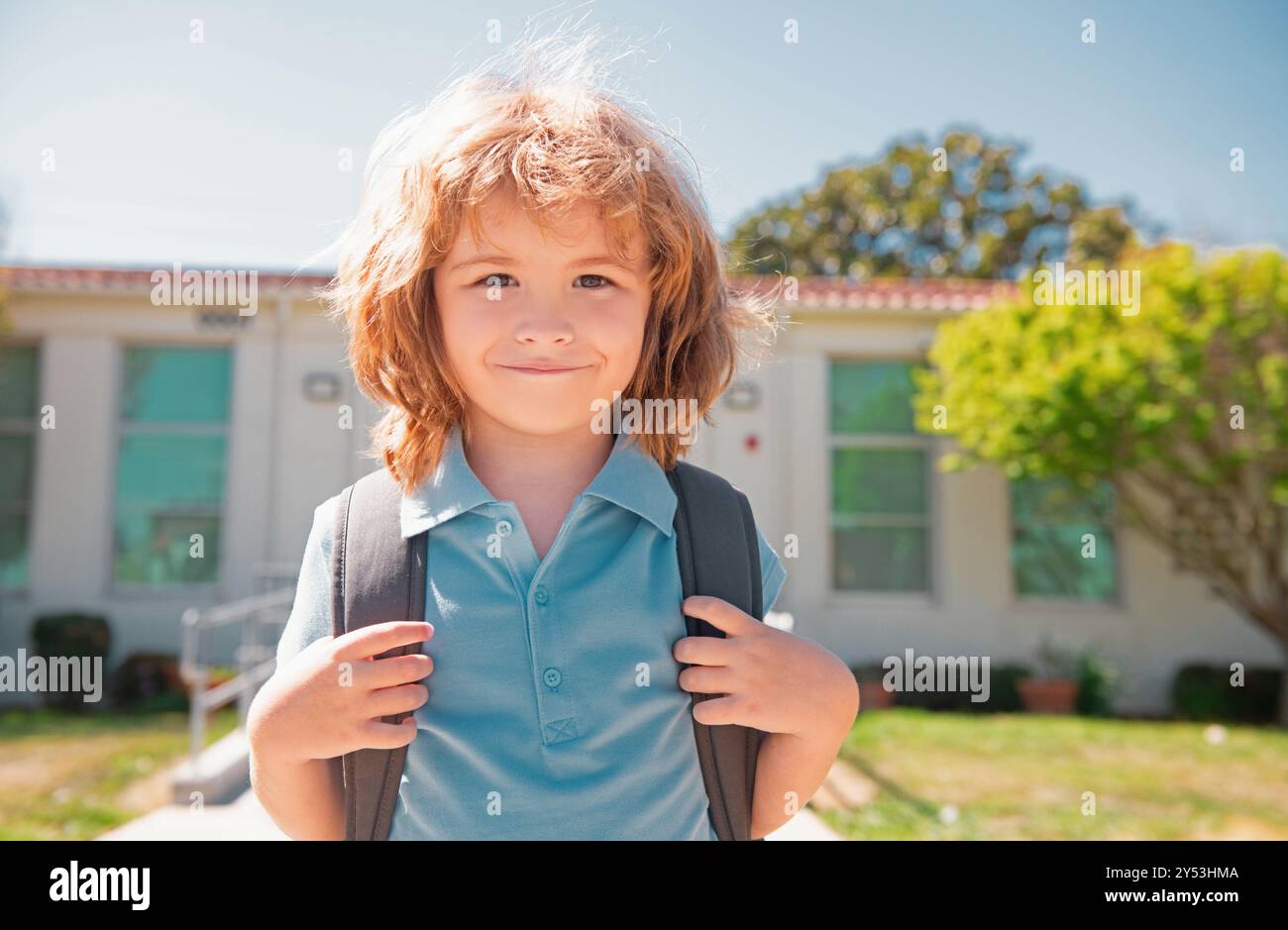 Elementary school kid at school. Pupil funny face Stock Photo - Alamy