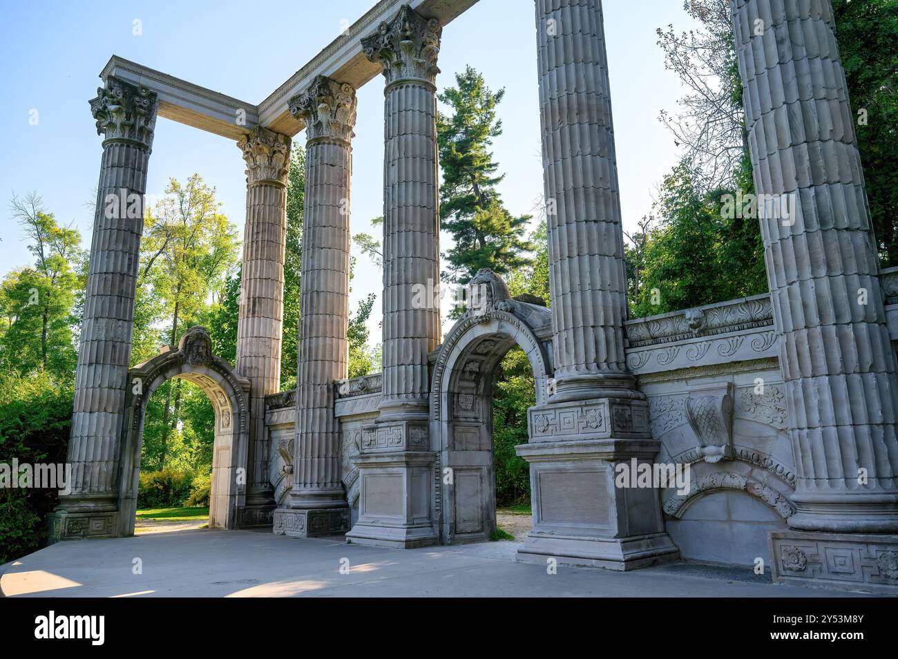 Toronto, Canada - September 14, 2024: Stone architecture of the Greek ...