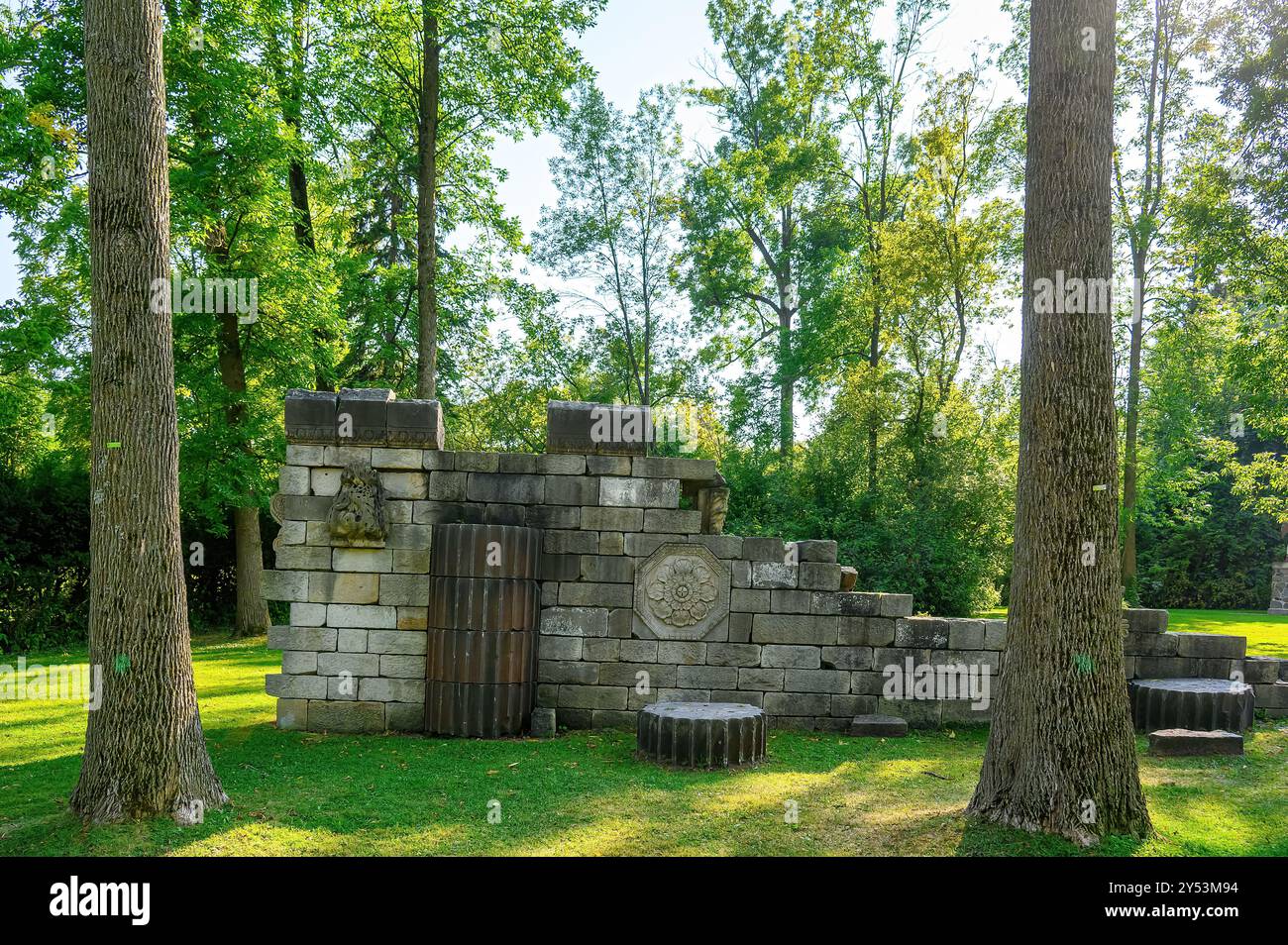 Toronto, Canada - September 14, 2024: Ruin stone structures salvaged ...