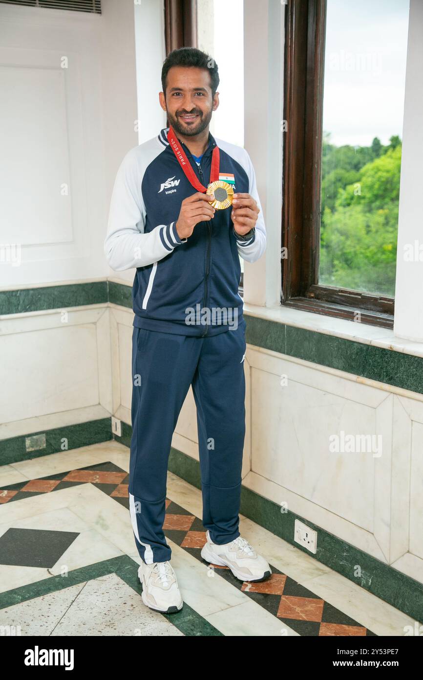 NEW DELHI, INDIA - SEPTEMBER 12: Nitesh Kumar (gold medal in the Men's ...