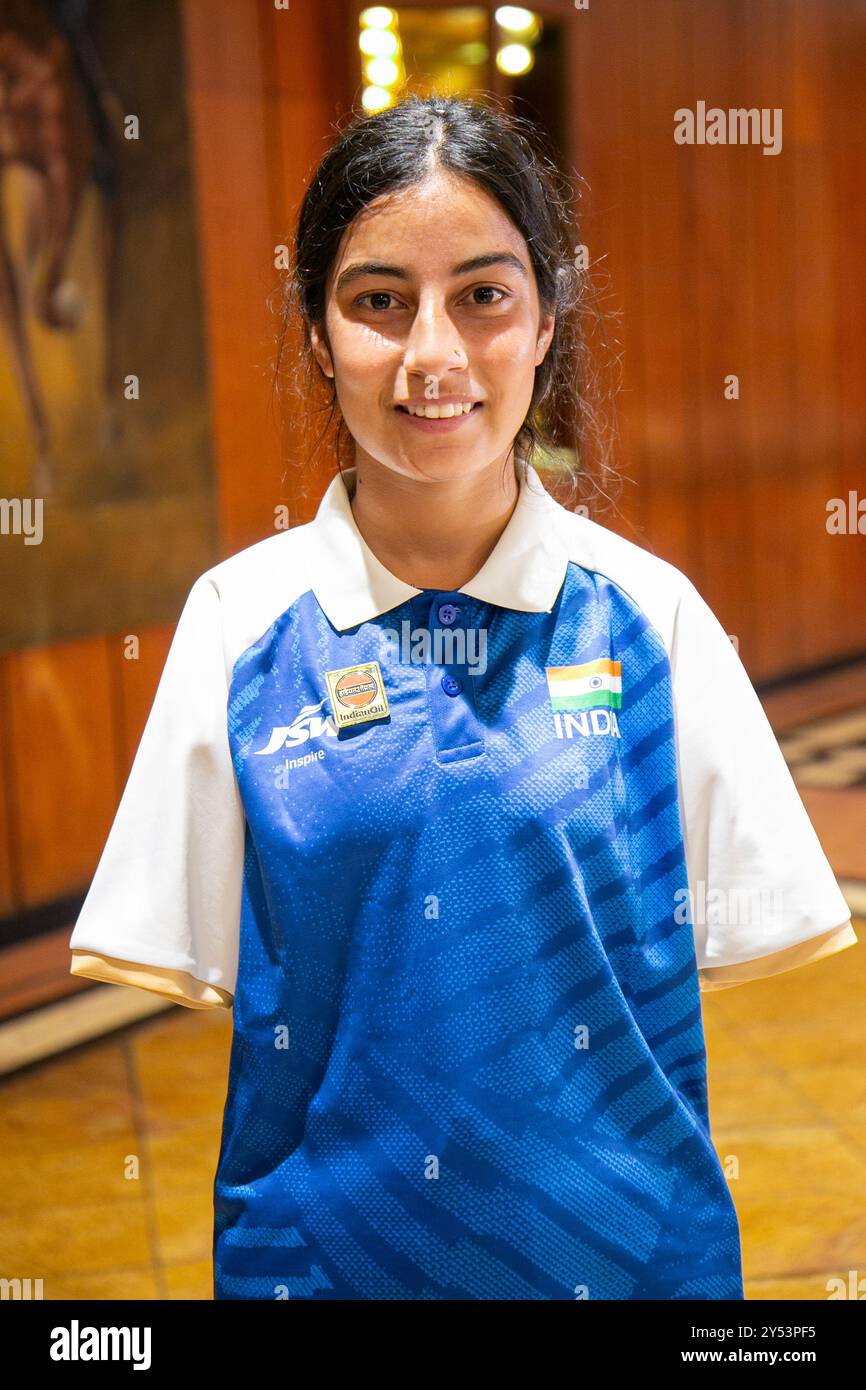 NEW DELHI, INDIA - SEPTEMBER 12: Indian para archer Sheetal Devi during ...
