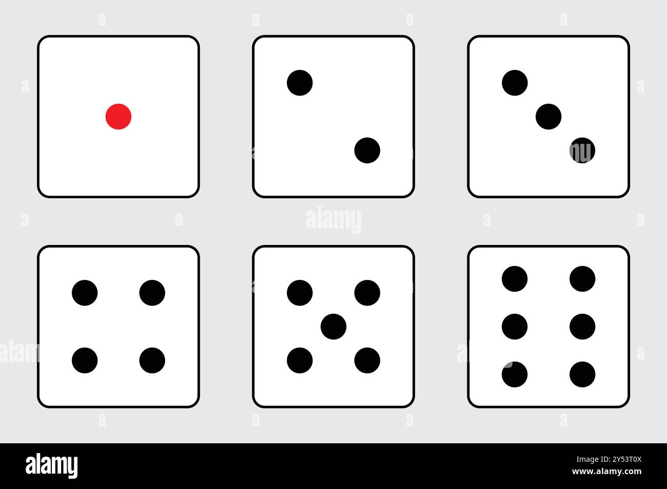 Set of game dice icon in outline design. game sign. Dice game vector icon set in black and white ...