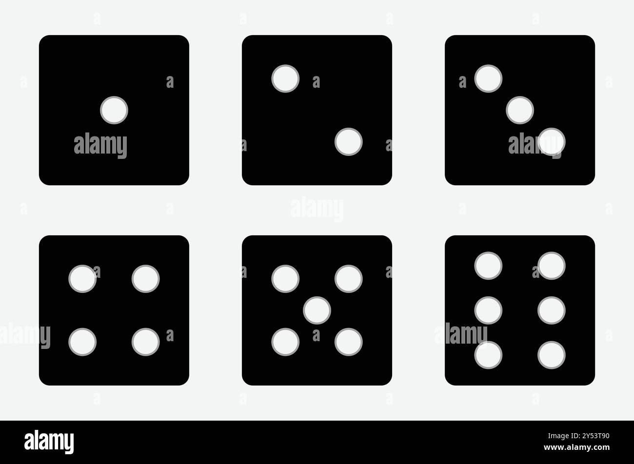 Set of game dice icon. game sign. Dice game vector icon set in black color isolated on white ...