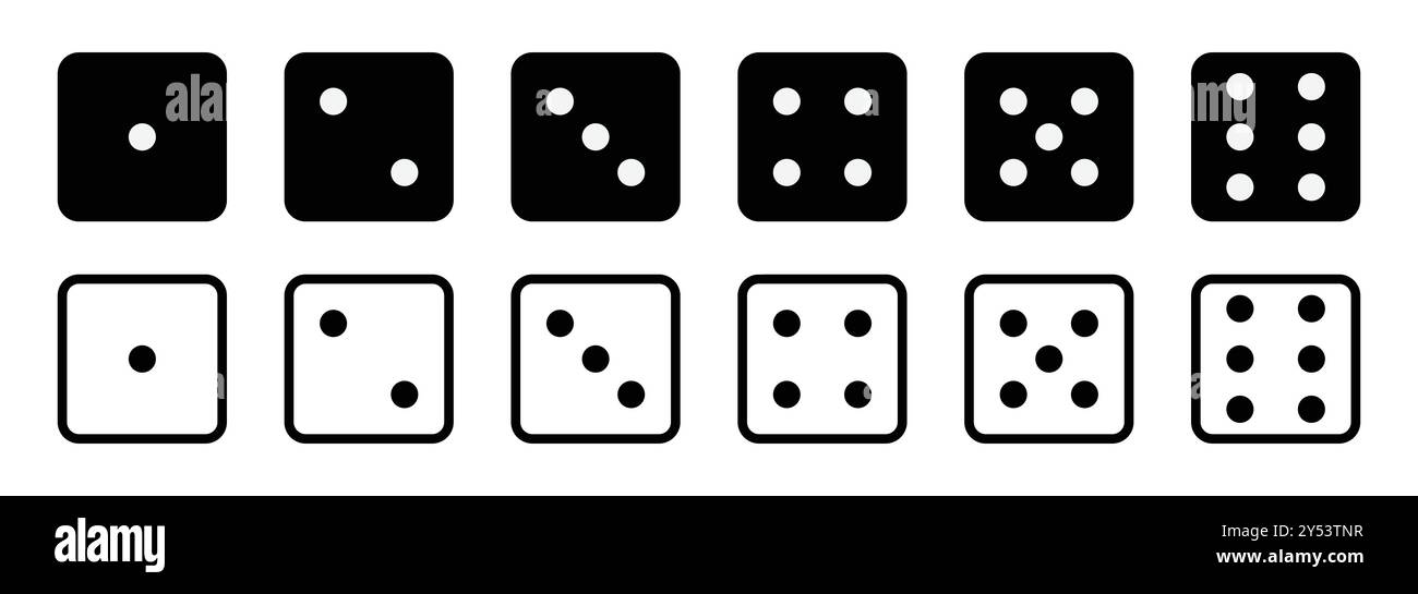 Set of game dice vector icon. game sign. Dice game vector icon set in ...