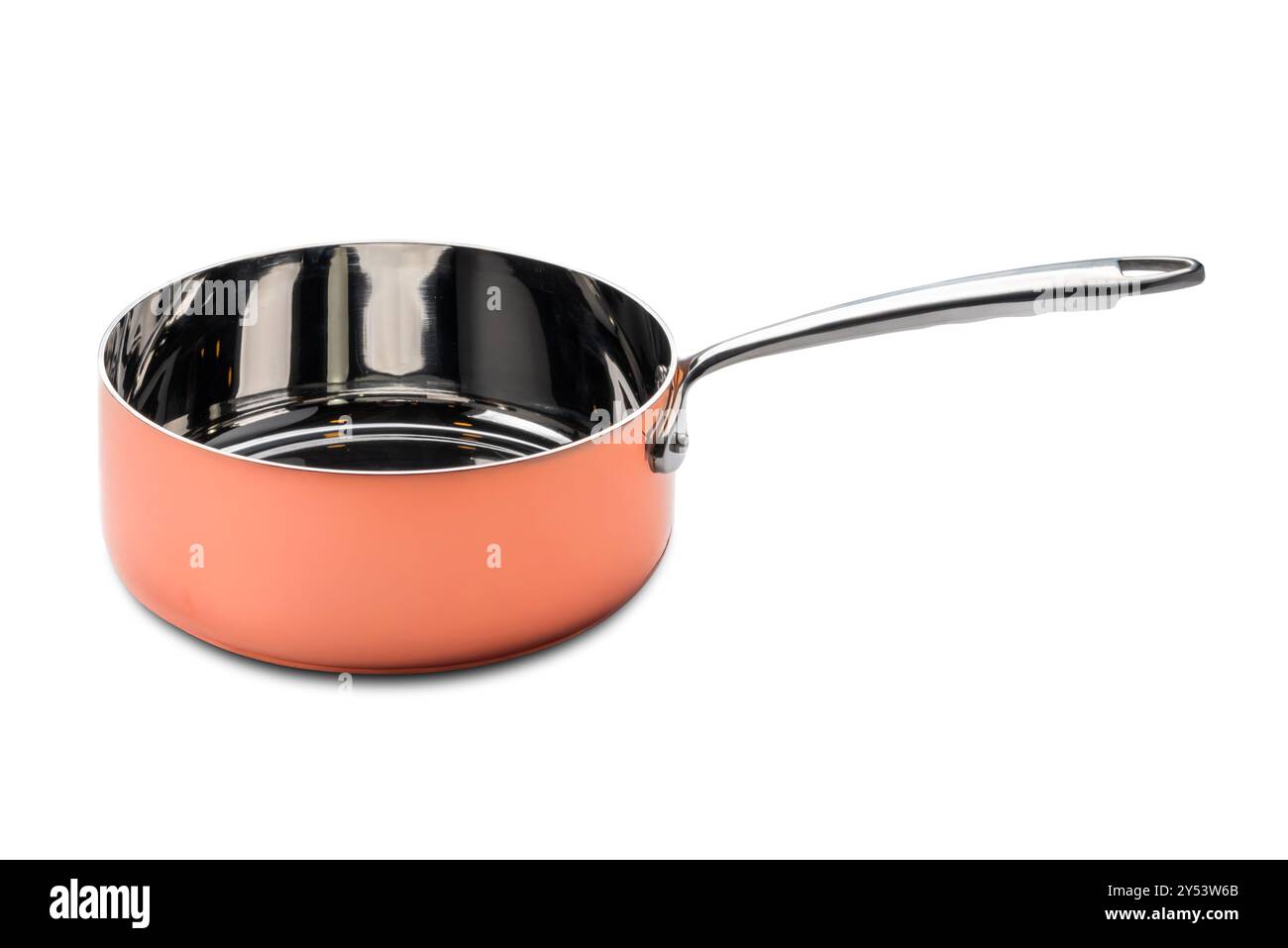 Copper and steel casserole pan for professional induction cooking ...