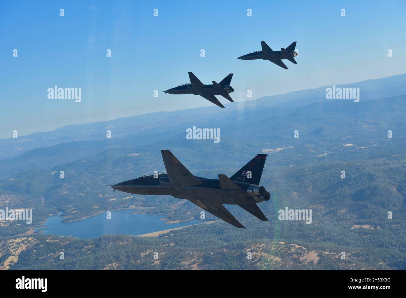 U.S. Air Force 1st Reconnaissance Squadron T-38 Talons perform a ...
