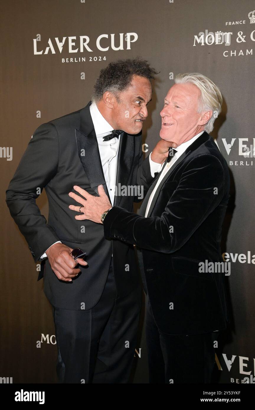 Yannick Noah und Björn Borg bei der Eröffnung des Laver Cup 2024 im ...