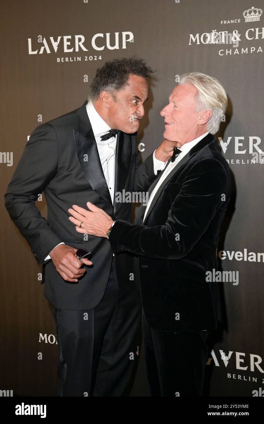 Yannick Noah und Björn Borg bei der Eröffnung des Laver Cup 2024 im ...