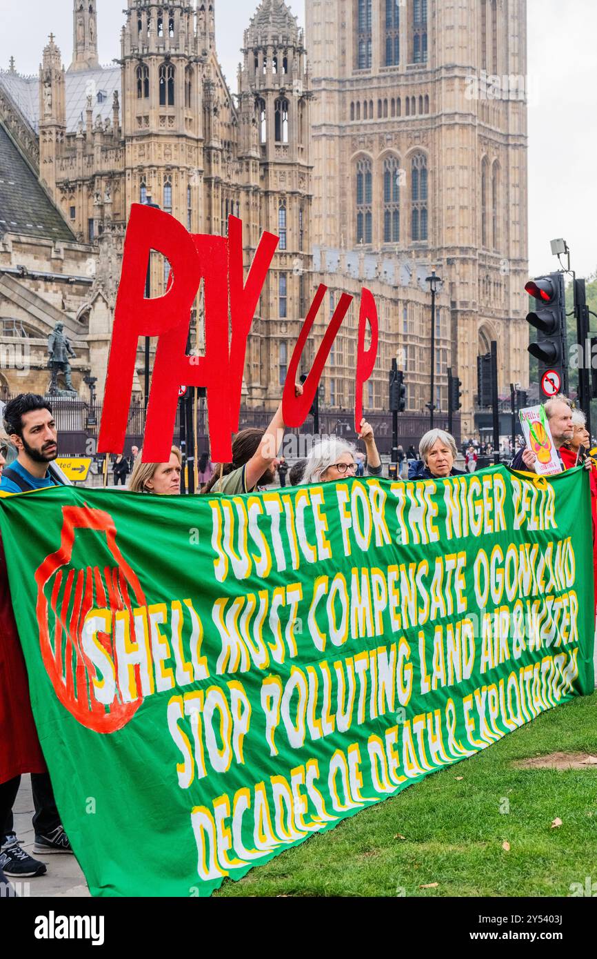 London, UK. 20 Sep 2024. Phase Out, Pay Up, Justice Now! A protest by ...