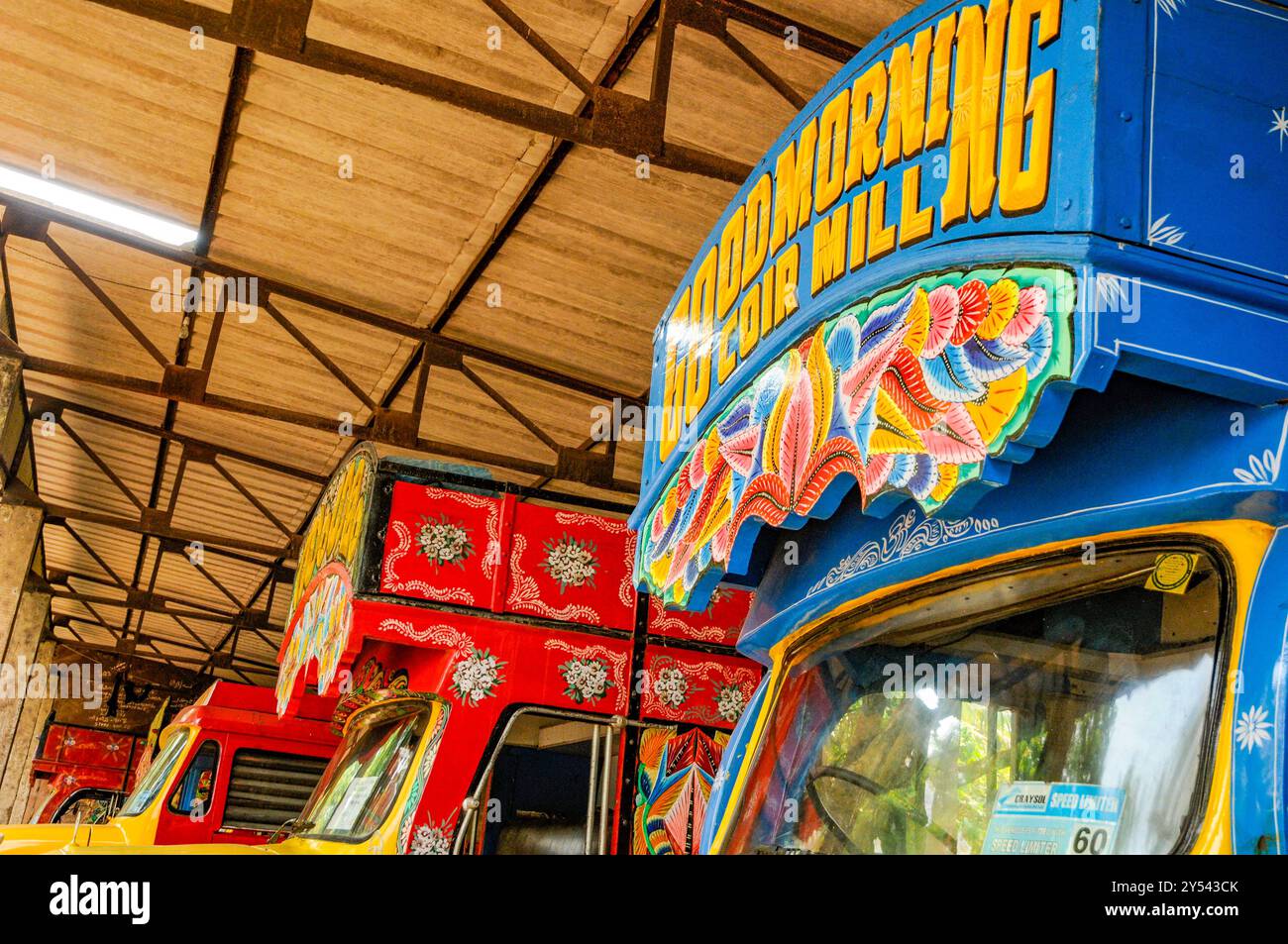 Kerala .India. Transporting vehicles in depot -painted yellow on the ...