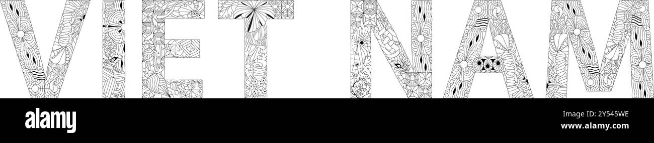 Word Viet Nam. Hand-painted art design. Illustration for t -shirt ...