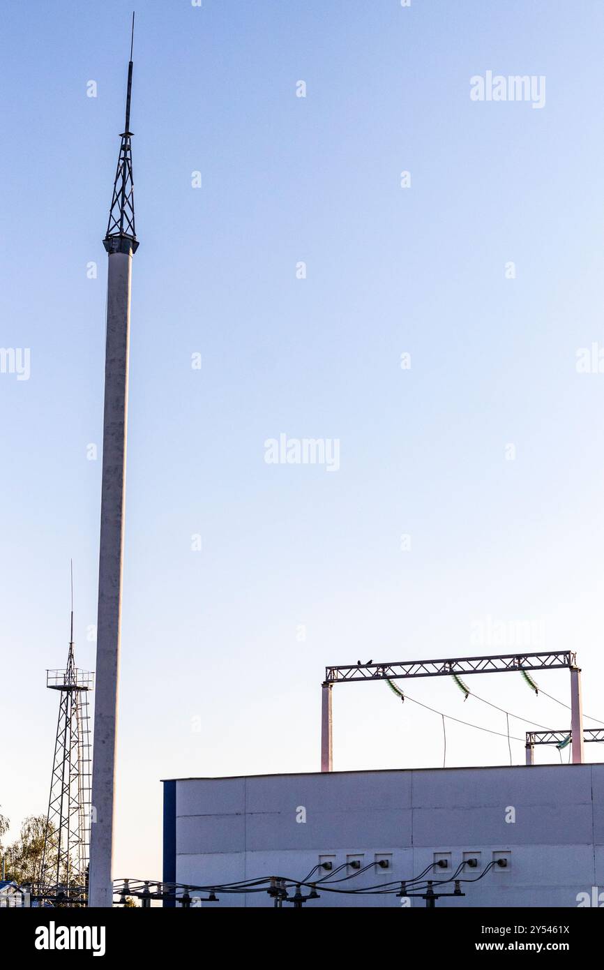 Image of the lightning rods at the power substation Stock Photo - Alamy
